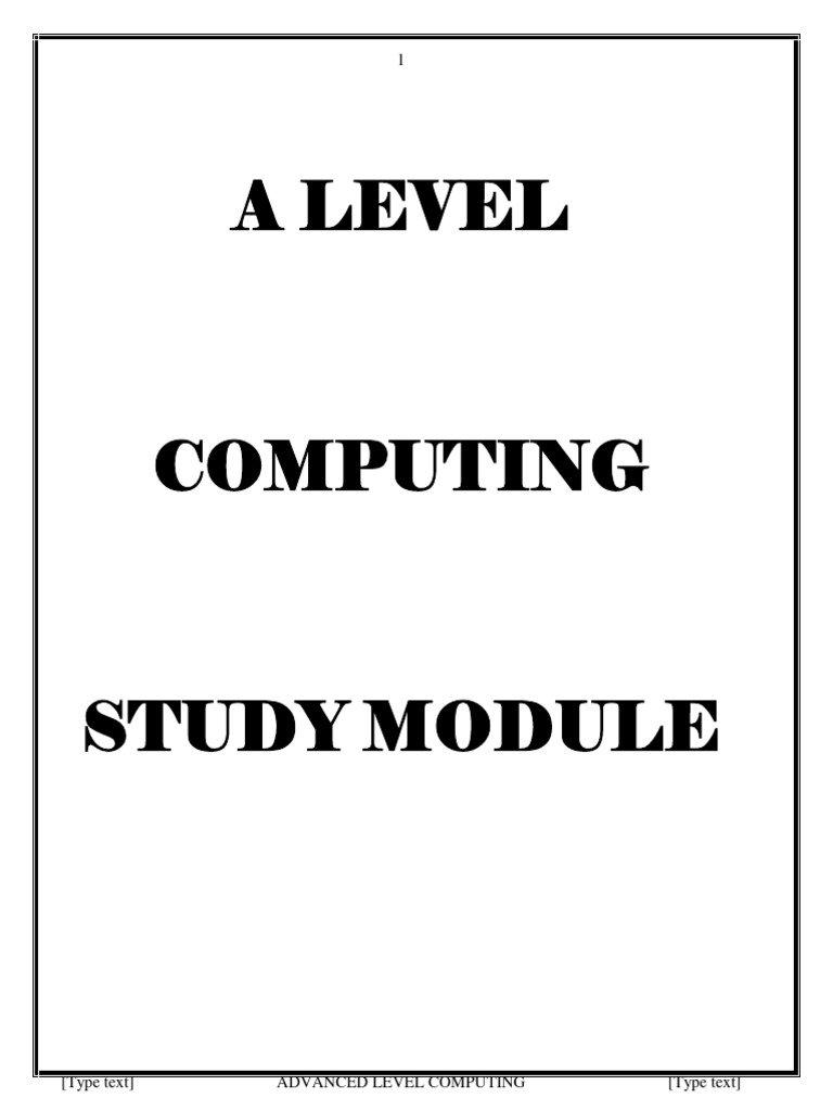 A Level Computing Module Pdf Central Processing Unit Input Output