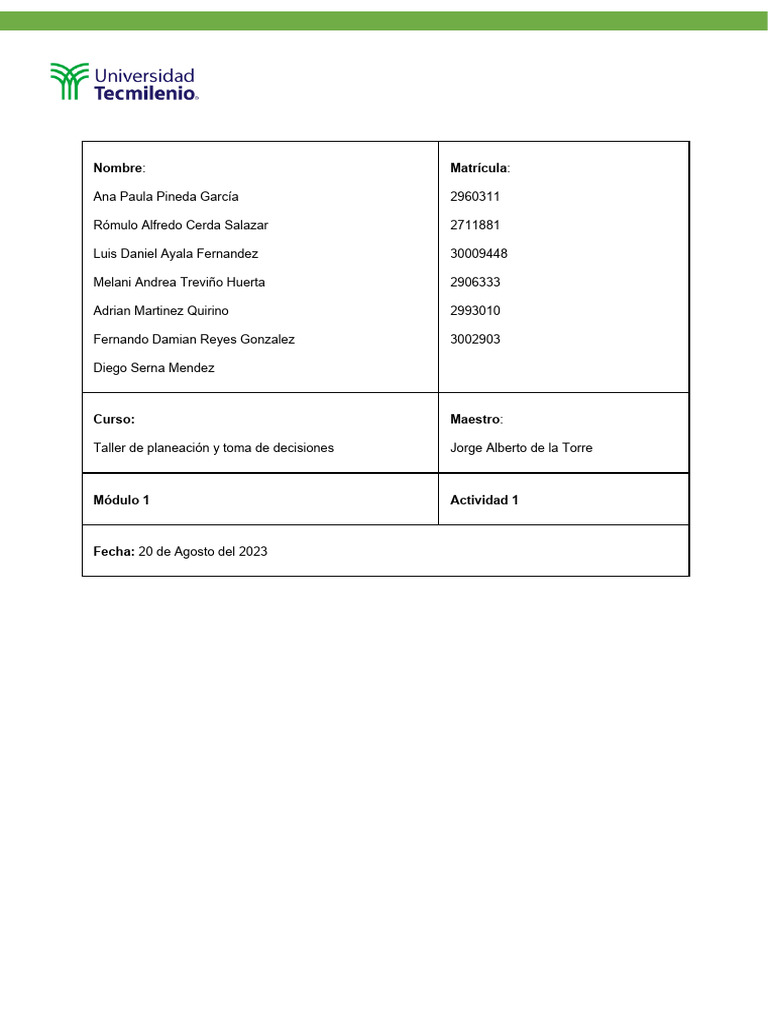 Act 1 - PTD | PDF | Business | Planificación