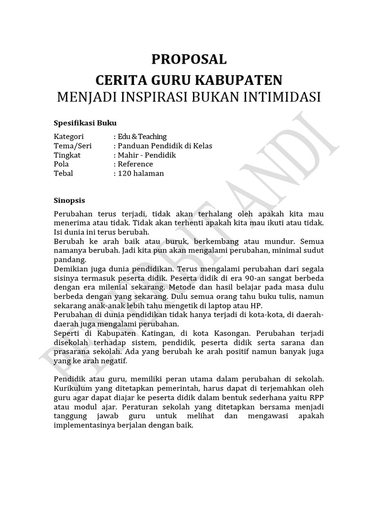 Template Proposal Penulisan Buku | PDF | Gaya Hidup