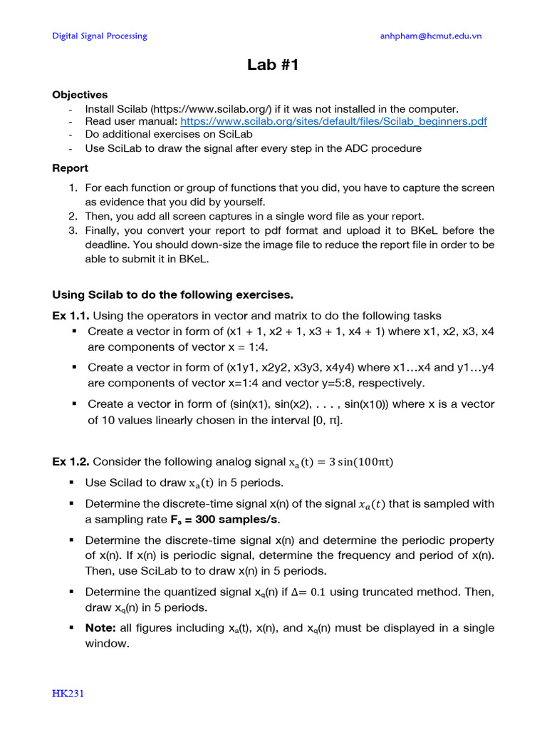 DSP2023 - Lab1-En | PDF | Teaching Methods & Materials | Computers