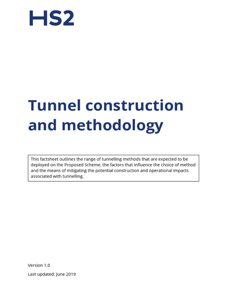 Tunnel Construction Methodology Pdf Tunnel Civil Engineering