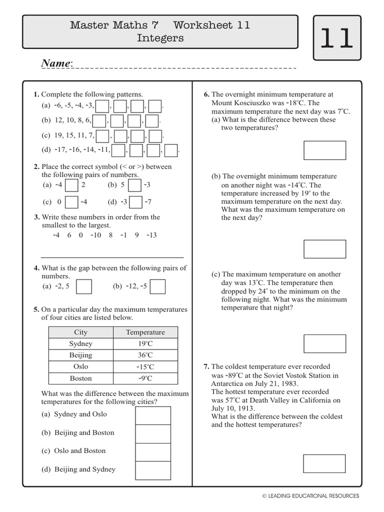 Integers | PDF | Earth Phenomena | Physical Geography