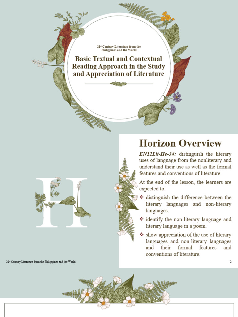 Distinguishing Literary and Non-Literary Language | PDF | Narrative ...