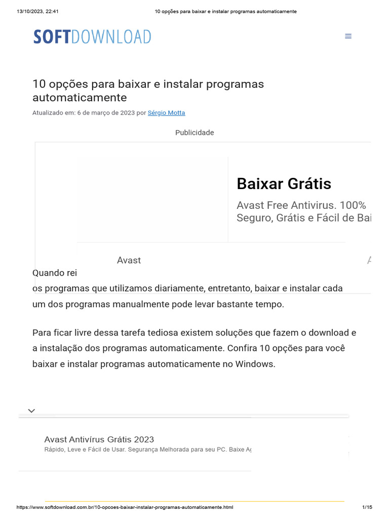 10 Opções para Baixar e Instalar Programas Automaticamente | PDF | PCs ...
