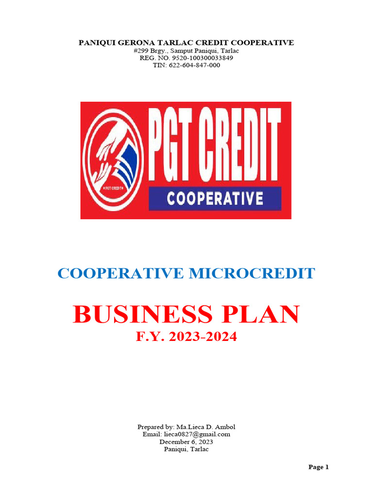 PGT-Credit Coop - Business Plan - Edited - December 15 2023 | PDF ...