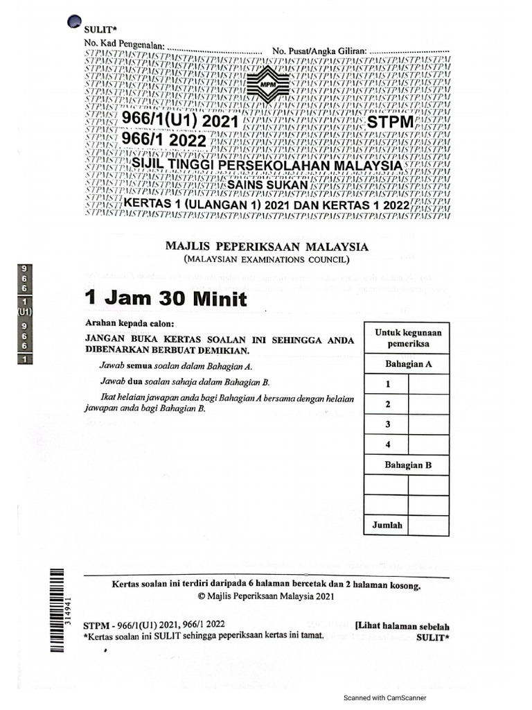 STPM S1 2022 | PDF