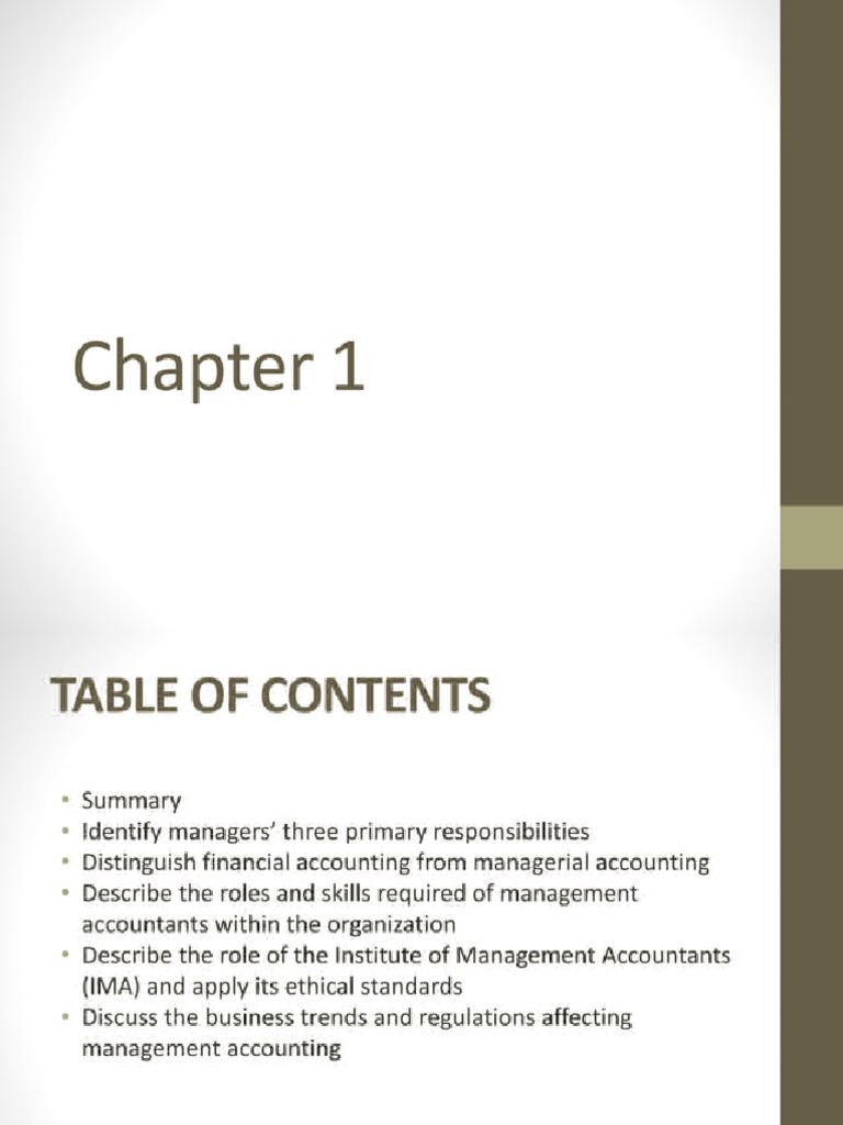 Chapter 1 Introduction To Managerial Accounting | PDF