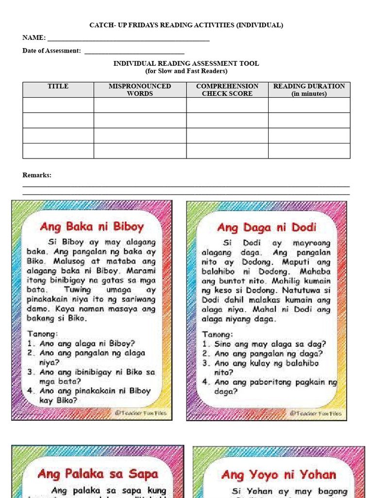 Individual Reading - Filipino (Comprehension Check) | PDF | Career ...