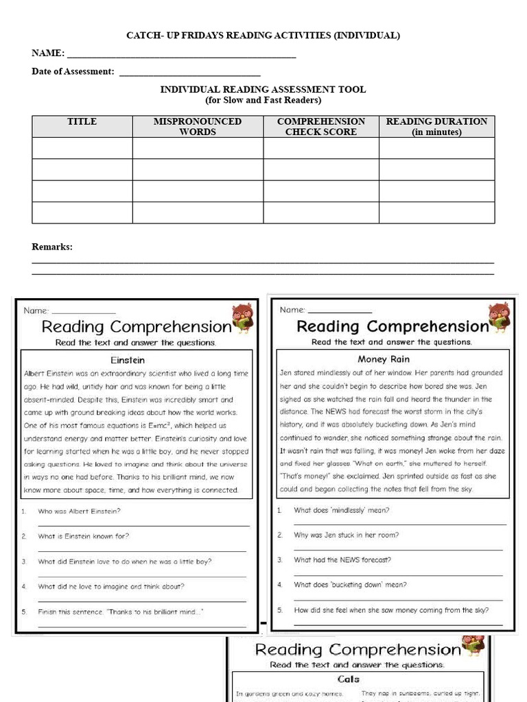 Individual Reading - English (Comprehension Check) | PDF
