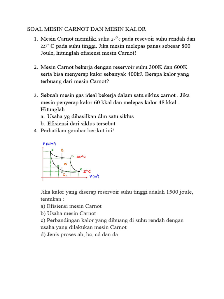 Efisiensi dan Kalor Mesin Carnot | PDF
