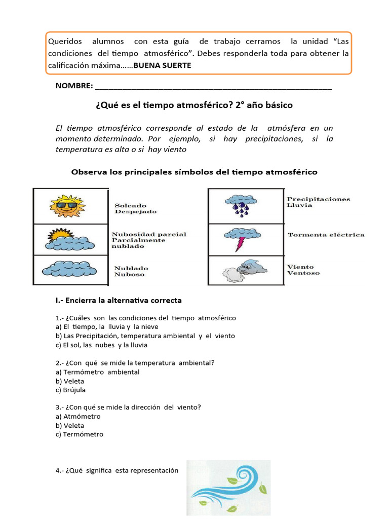 Guía sobre el Tiempo Atmosférico para Niños | PDF | Temporada de ...