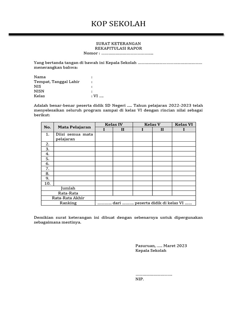 Surat Keterangan Peringkat | PDF | Olahraga & Rekreasi