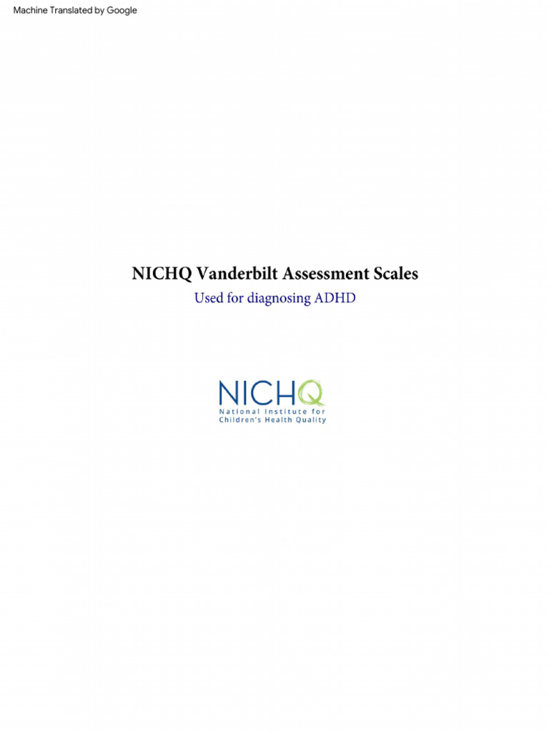 ADHD Quiz NICHQ-Vanderbilt-Assessment-Scales-1 | PDF