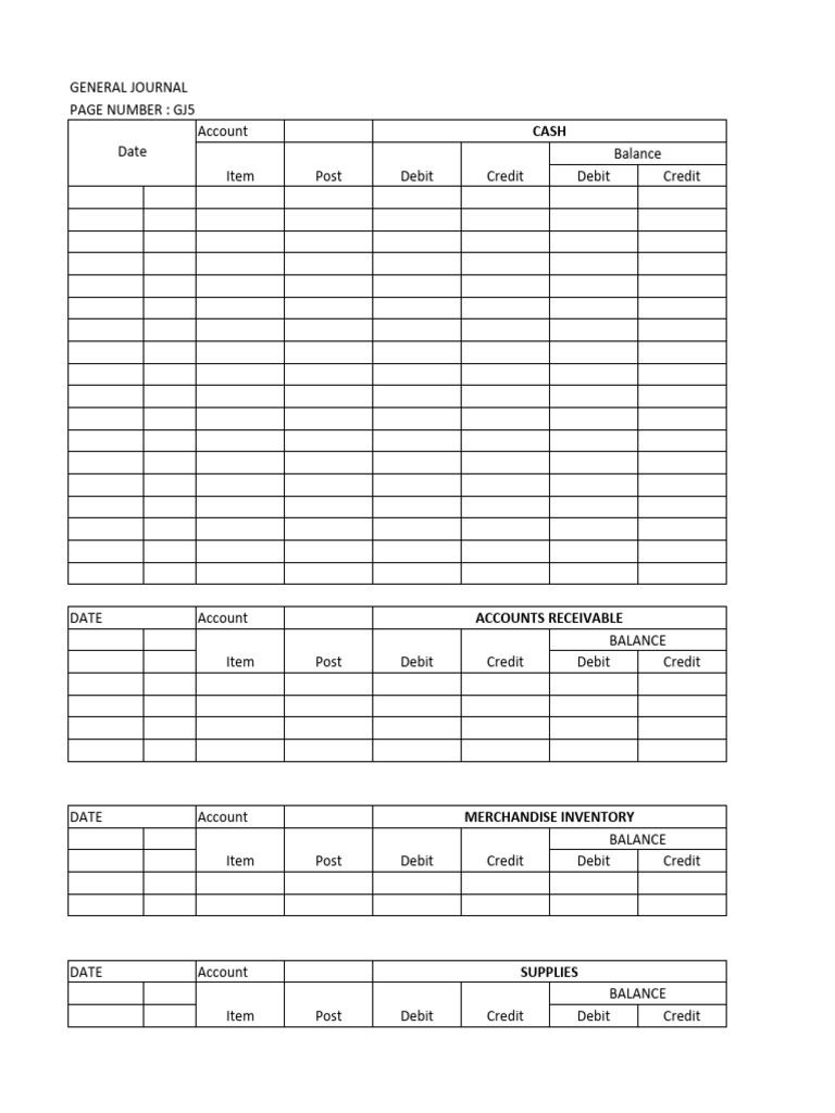 General Ledger Template | PDF | Debits And Credits | Corporations