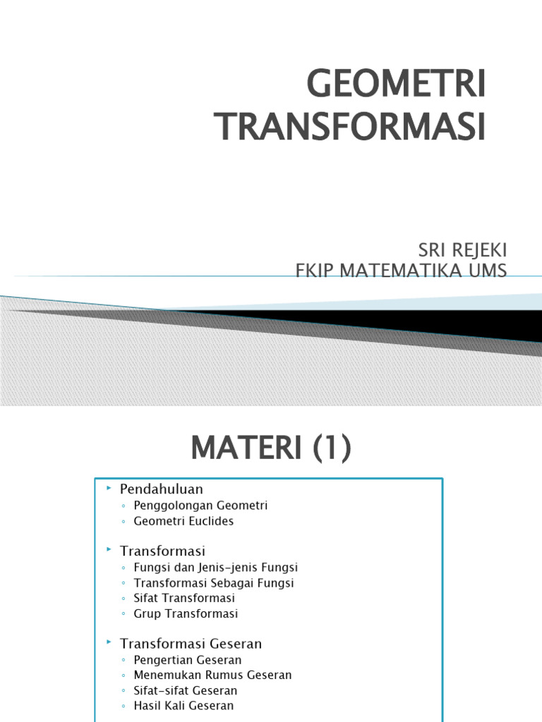 Materi Ajar Geometri Transformasi | PDF