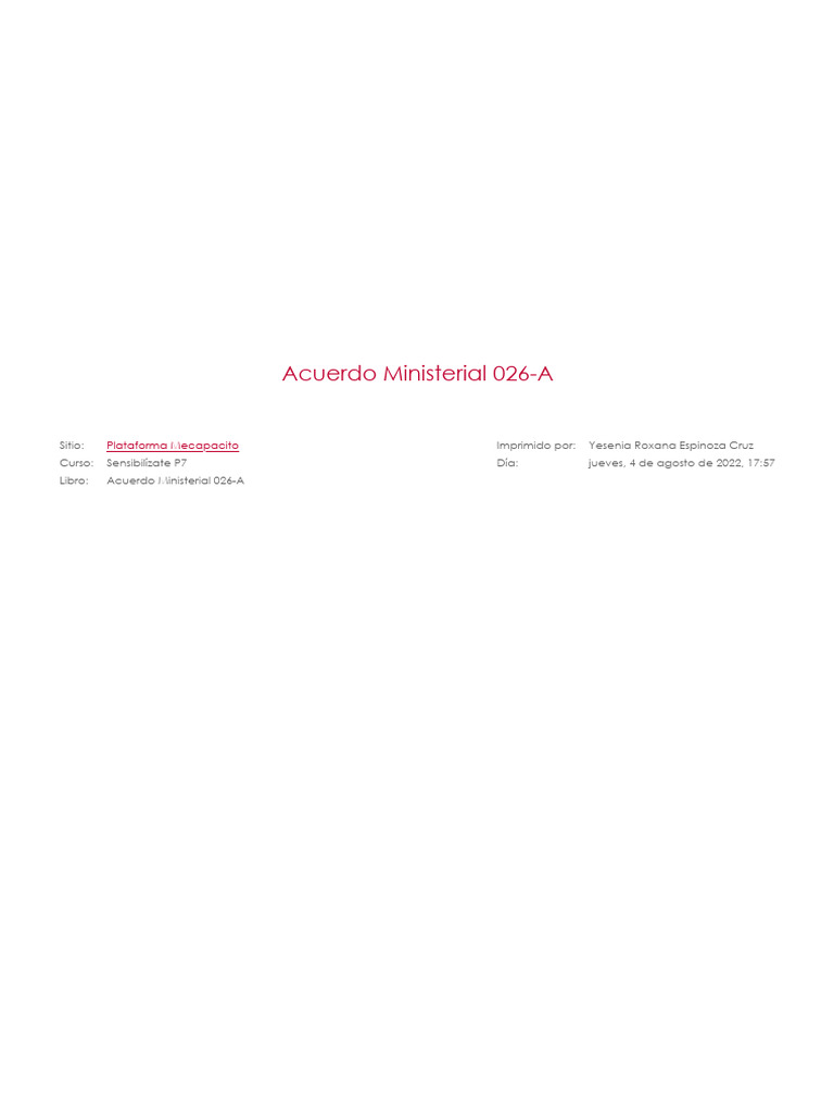 Acuerdo Ministerial 026-A | PDF | Derechos de los niños | Justicia