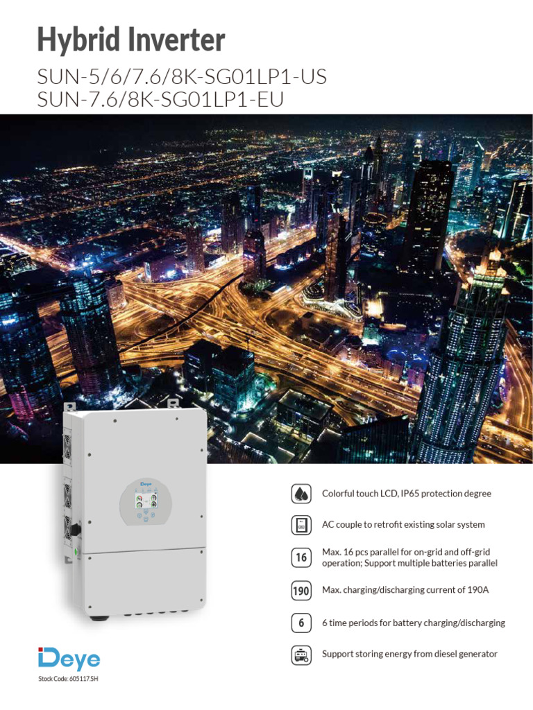8KW Deye Inverter Data Sheet | PDF