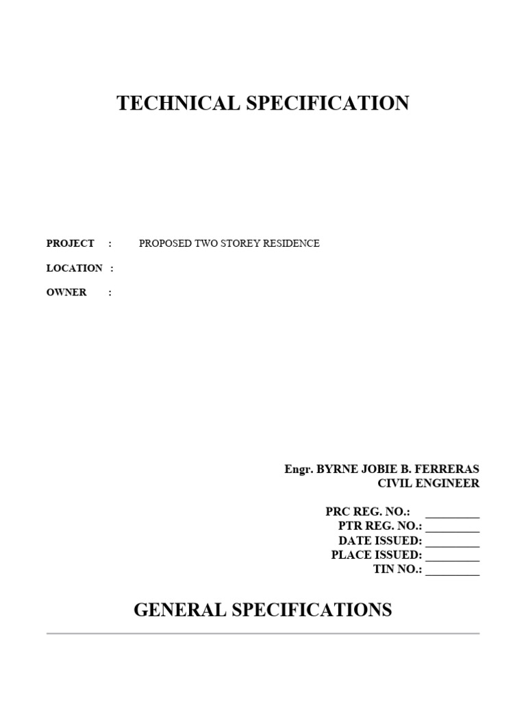 Technical Specifications | PDF