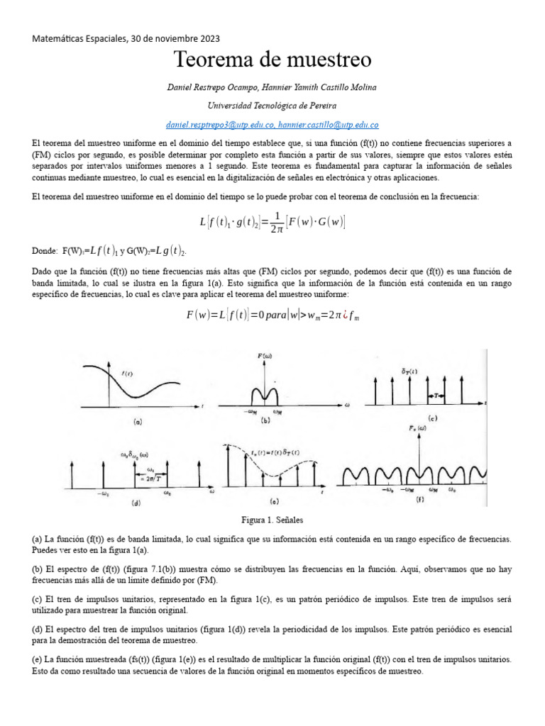 Teorema de Muestreo | PDF
