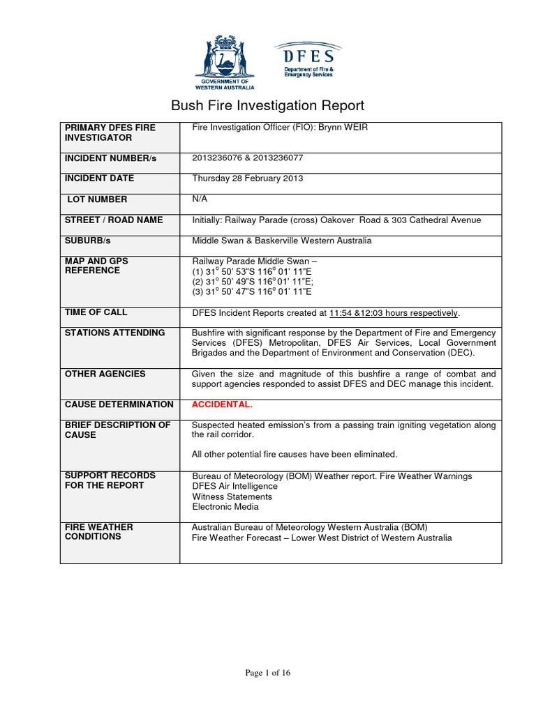 Fire Investigation Report | PDF | Bearing (Mechanical) | Fires