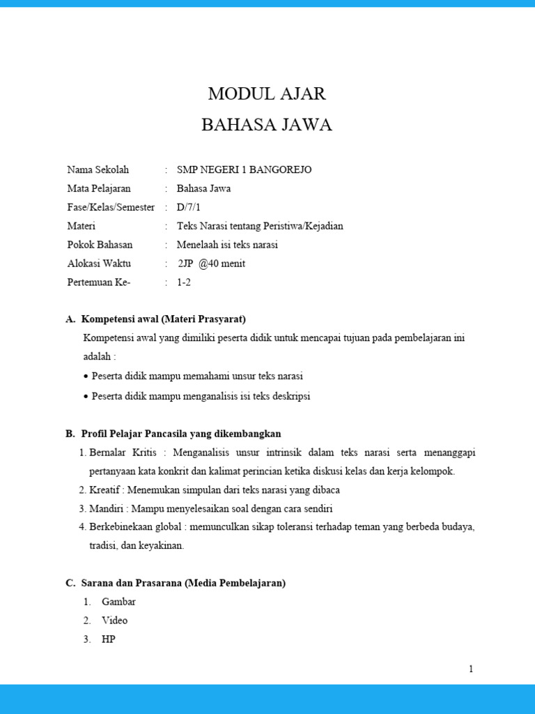 Teks Narasi Tradisi Jawa SMP | PDF