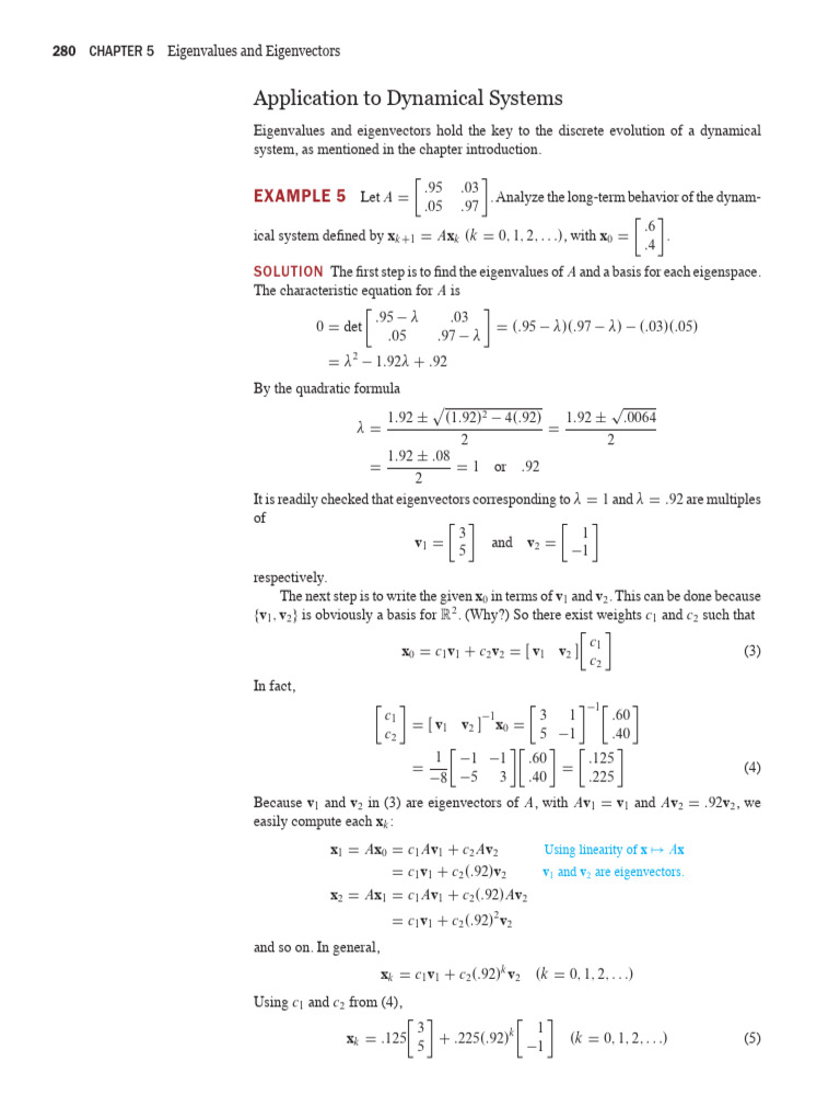 Application To Dynamical System | PDF | Eigenvalues And Eigenvectors | Matrix (Mathematics)