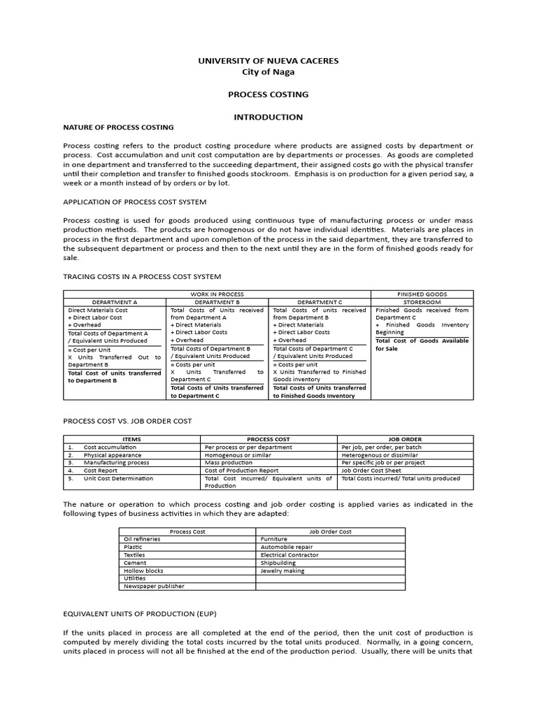 Process Costing | PDF | Inventory | Business