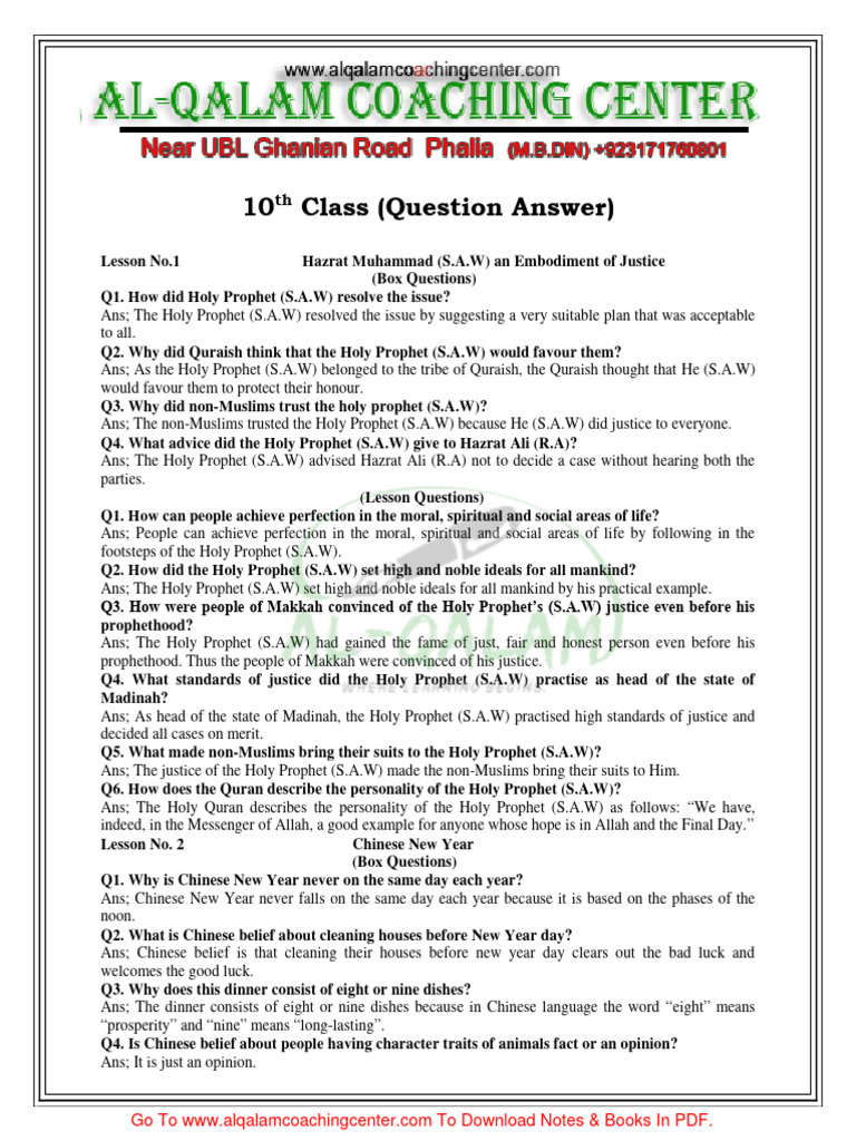 10th Class English Notes PDF All in One | PDF | Muhammad Ali Jinnah | Wound