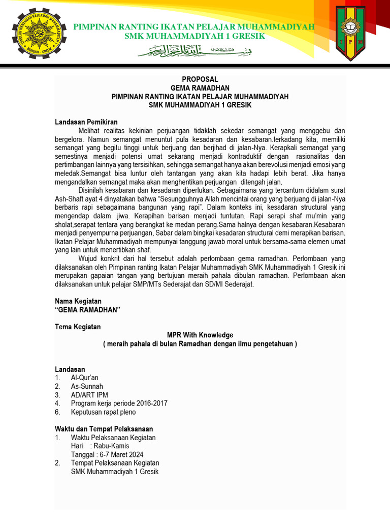 Proposal Ipm Ramadhan | PDF