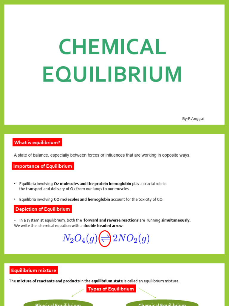 Chemical Equilibrium | PDF | Chemical Equilibrium | Reaction Rate