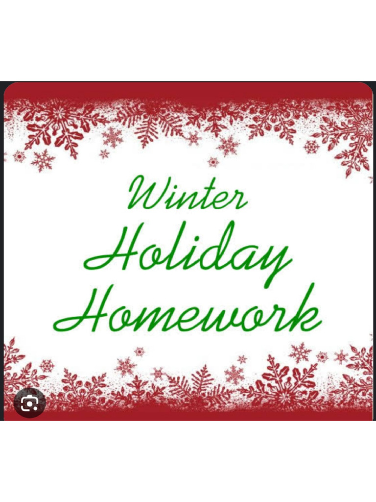 Winter Vacation HW | PDF