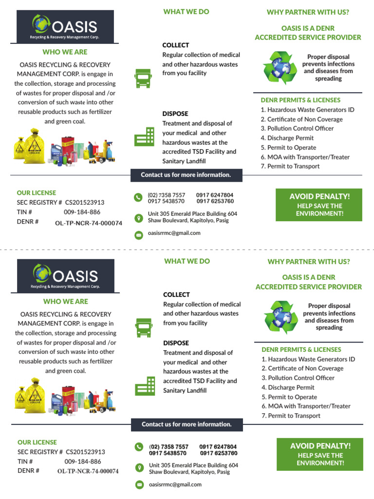 Flyer OASIS - MANILA TRANSPORTER | PDF | Waste Management | Waste