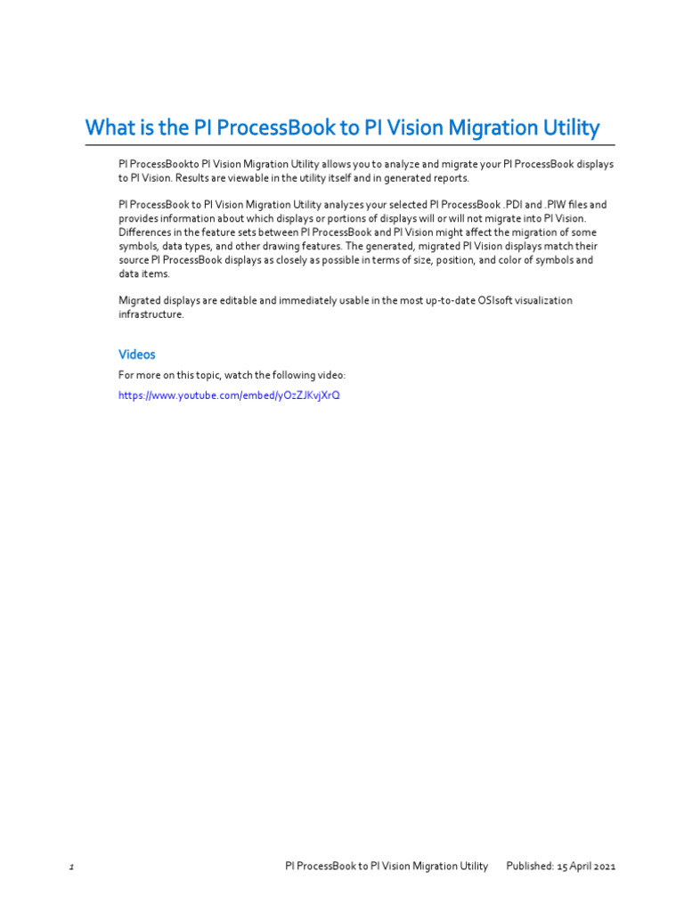 Pi Processbook To Pi Vision Migration Utility | PDF | Operating System ...