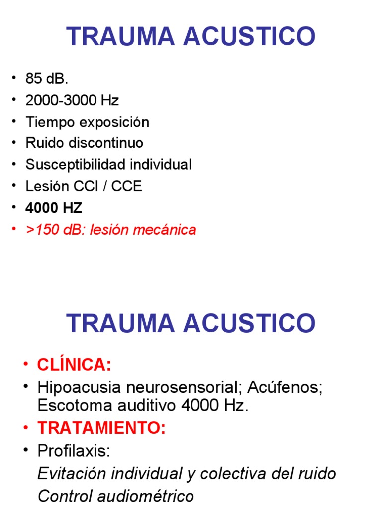Copia de Trauma Acustico Comision | PDF | Audífono | Especialidades Medicas