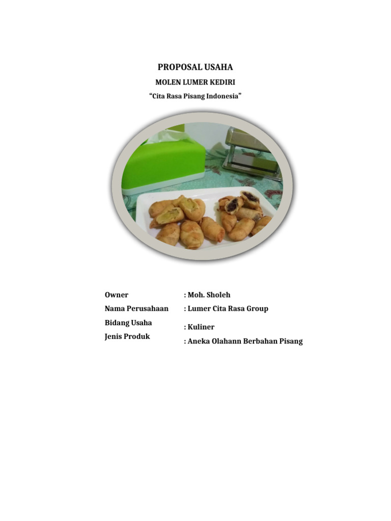 Proposal Usaha Molen Lumer Kediri | PDF