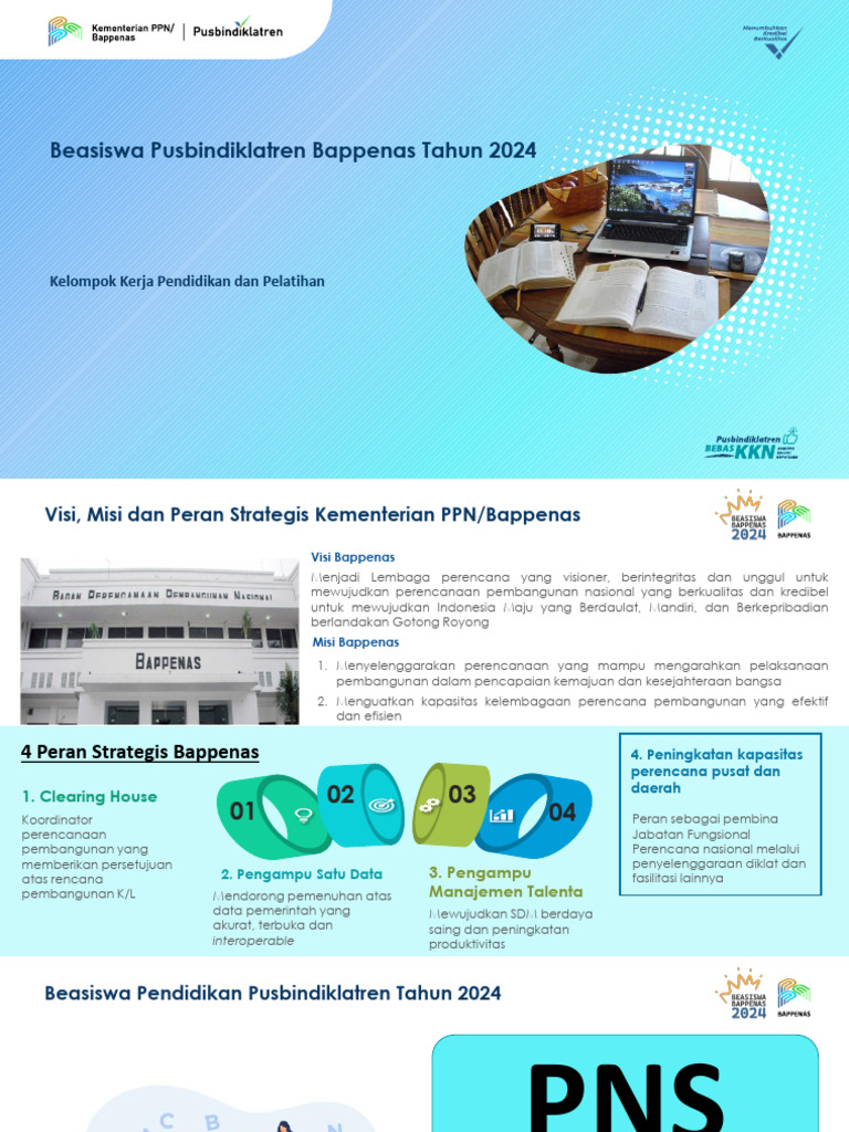 Bahan Paparan Sosialisasi Beasiswa Pusbindiklatren Bappenas 2024 | PDF