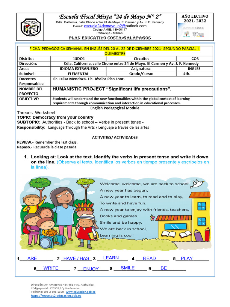 4º Ebg F.P.S. 12 II Quim. Inglés Del 20 Al 23 de Diciembre 2021 | PDF