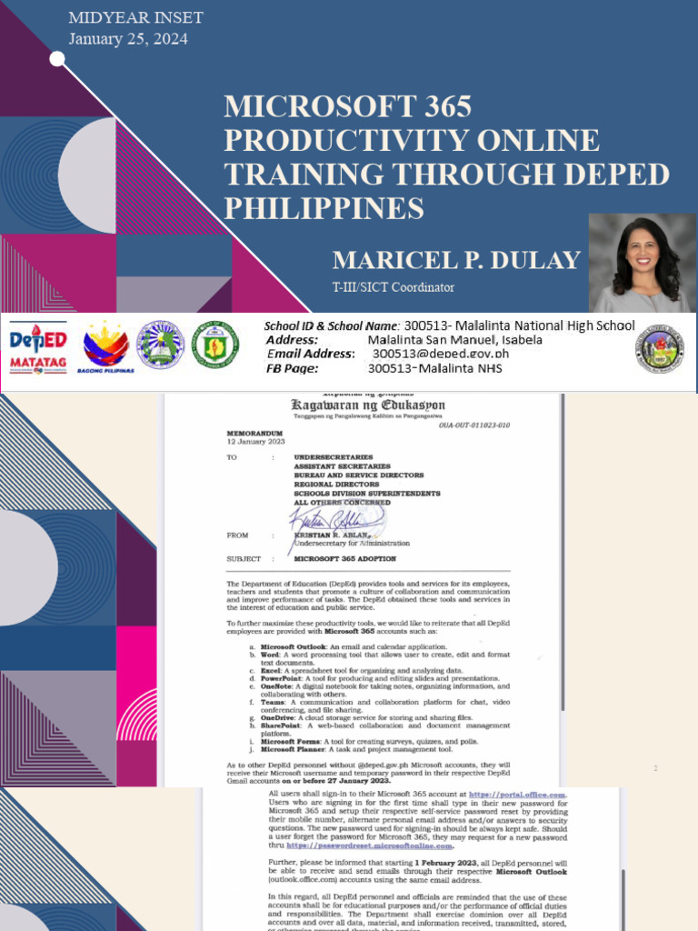 Microsoft 365 Productivity Training for DepEd | PDF | Financial Markets ...