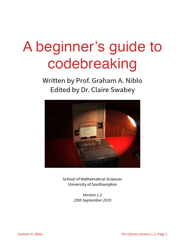 A Beginners Guide To Codebreaking | PDF | Cipher | Encryption