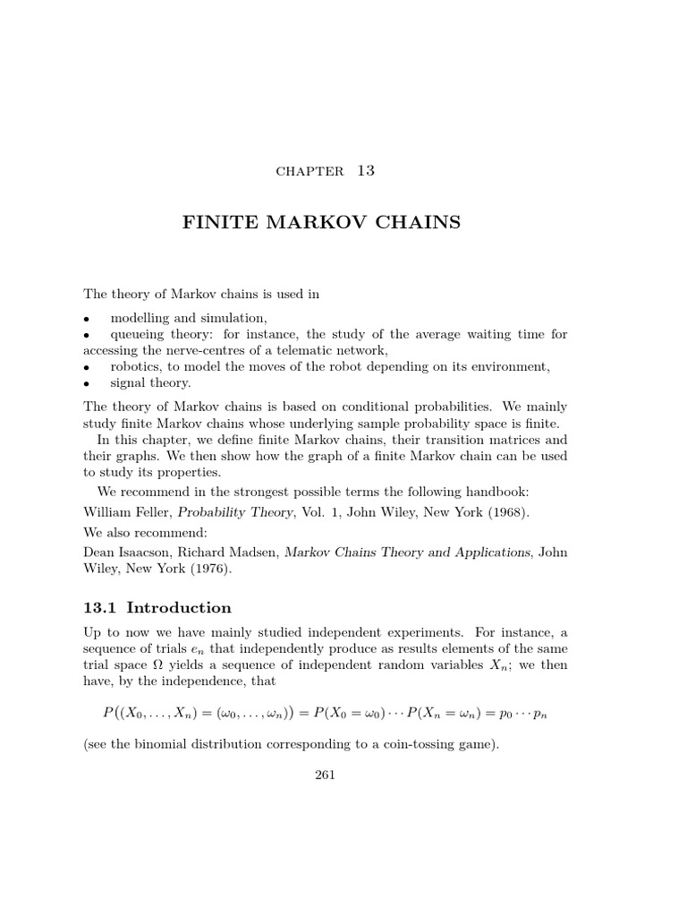 Chap.markov | PDF | Markov Chain | Mathematical Relations