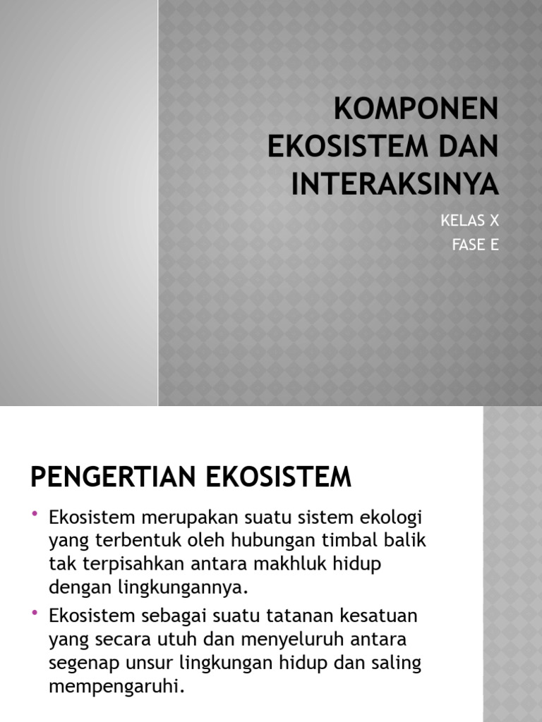 Komponen Ekosistem Dan Interaksinya | PDF