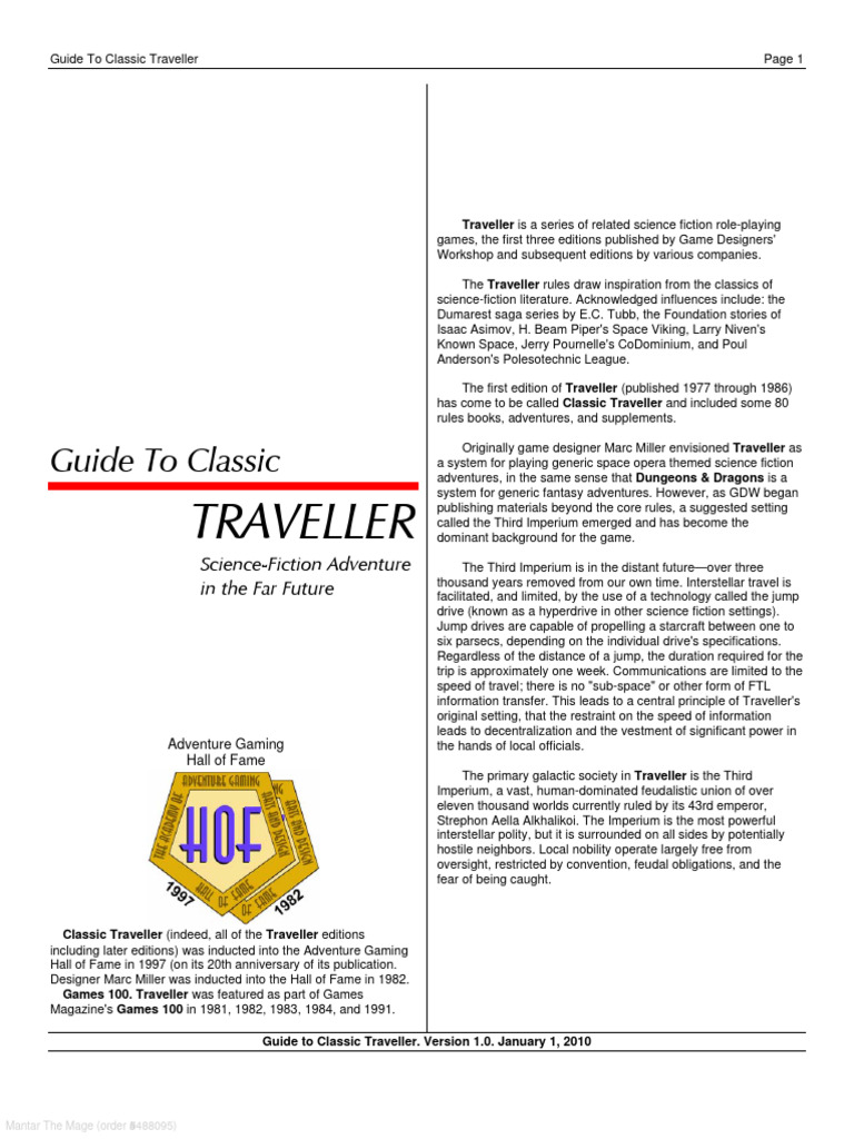 Classic Traveller Game Overview | PDF