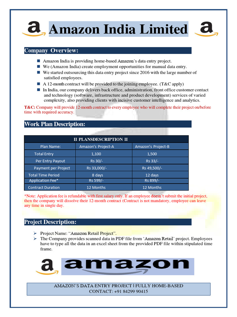 Amazon India Home-Based Data Entry Jobs | PDF | Employment | Analytics