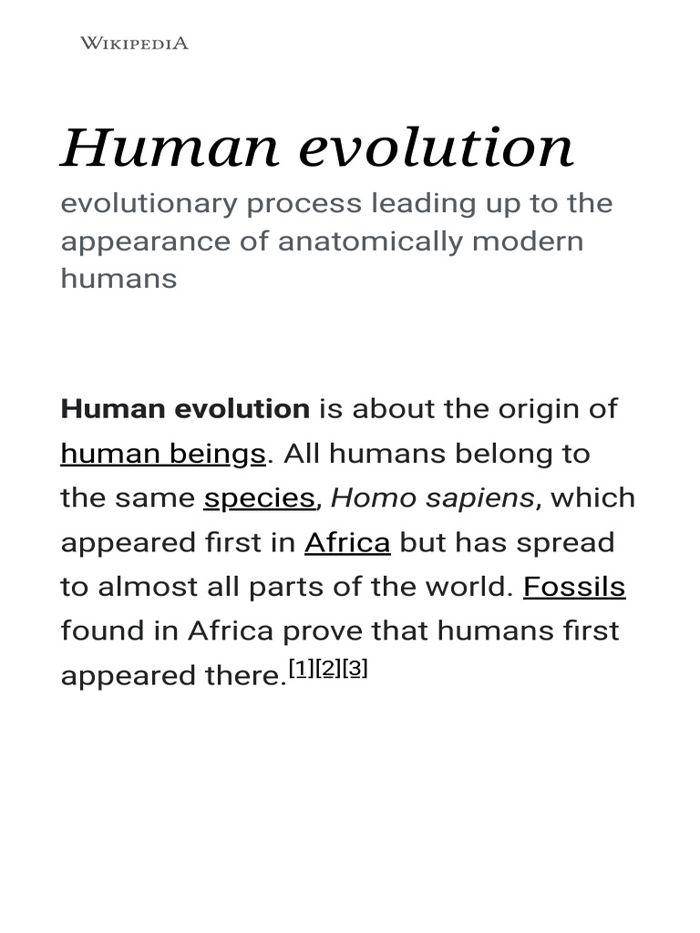 Human Evolution - Simple English Wikipedia, The Free Encyclopedia | PDF ...