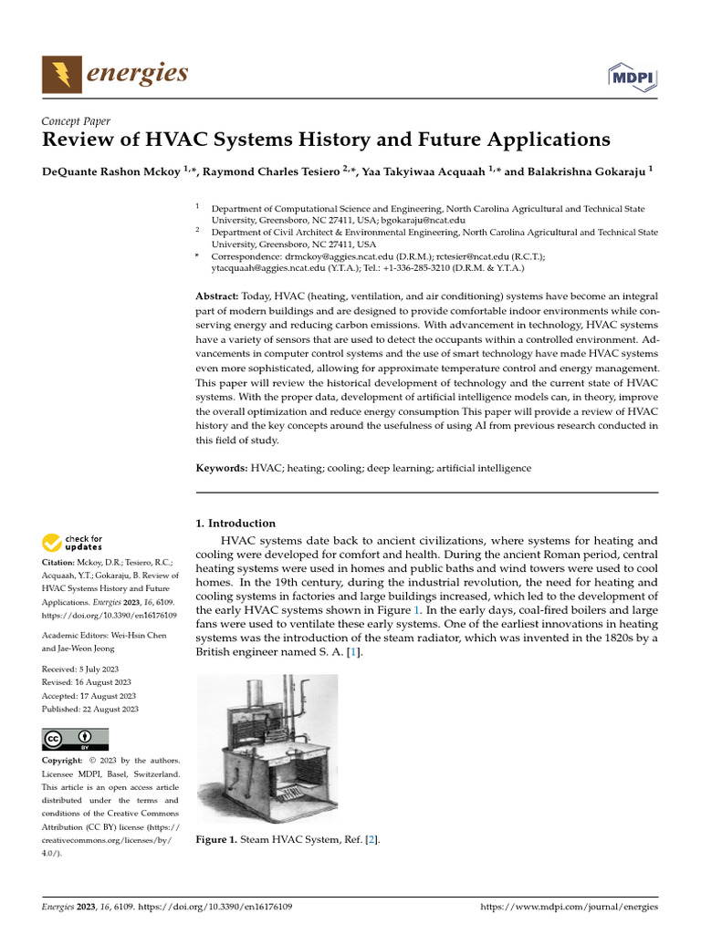 Review of HVAC Systems History and Future Applicat | PDF | Air ...