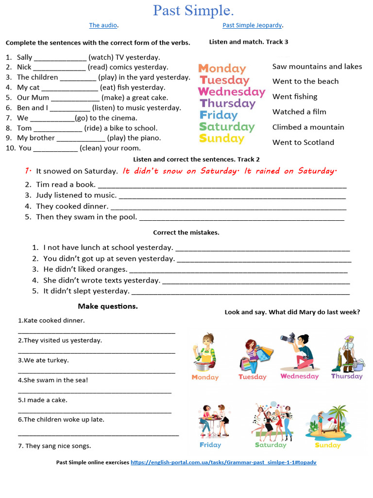 Past Simple Grammar Listening and Speaking - 152377 | PDF | Language ...