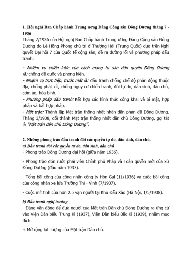Lich Su Dang 1936 1939 | PDF