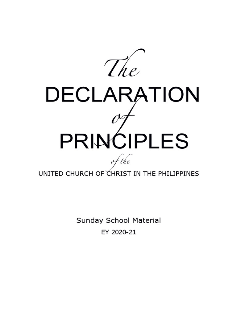 Declaration of Principles SS Cover | PDF | Churches Of Christ | Creed