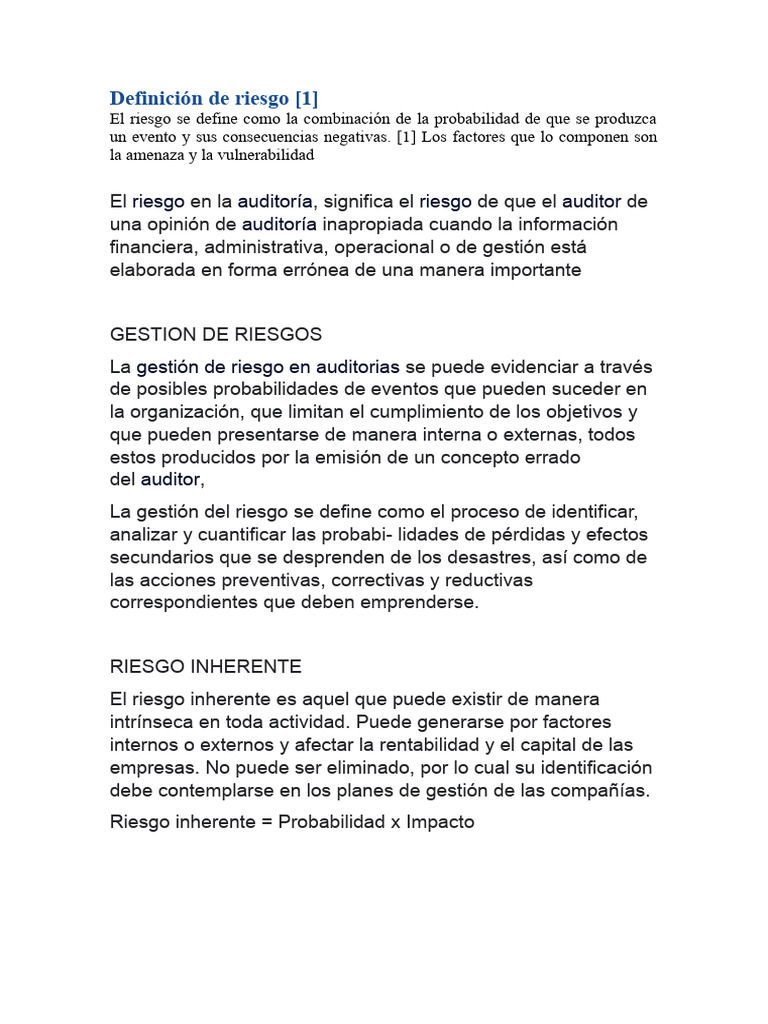 Definición de Riesgo | PDF