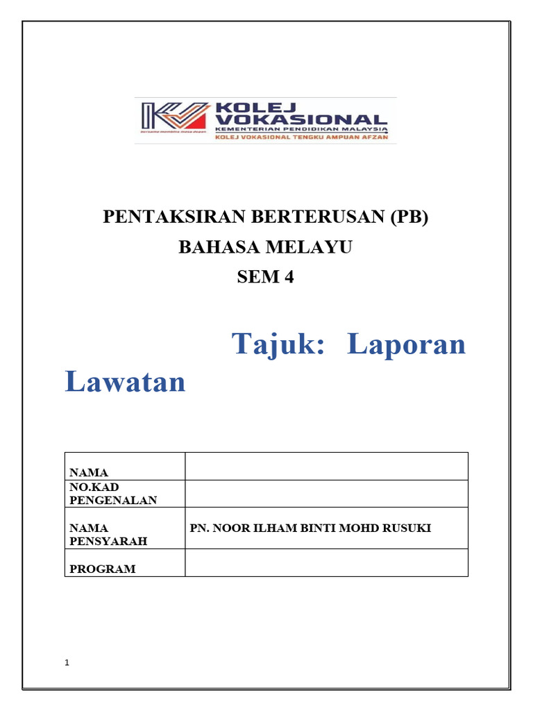 Pentaksiran Berterusan Sem 4 | PDF